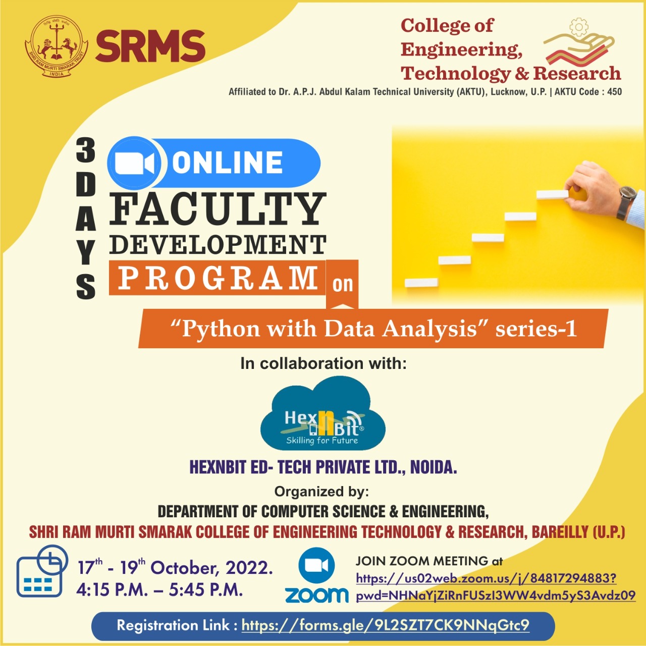 SRMS COLLEGE OF ENGINEERING, TECHNOLOGY & RESEARCH TO HOST 3-DAY FDP ... SRMS COLLEGE OF ENGINEERING, TECHNOLOGY & RESEARCH TO HOST 3-DAY FDP ...